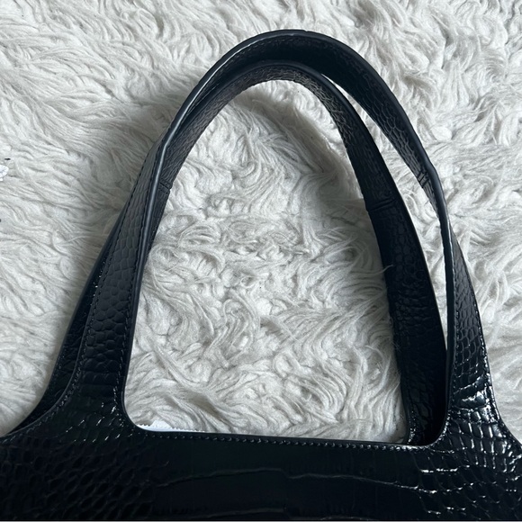 The Curated | Bags | The Curated Classic Tote Black Mock Croc Leather ...